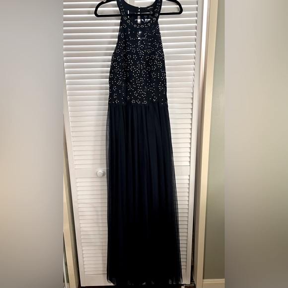 Speechless | Dresses | Navy Glitter Halter Top Prom Dress | Poshmark